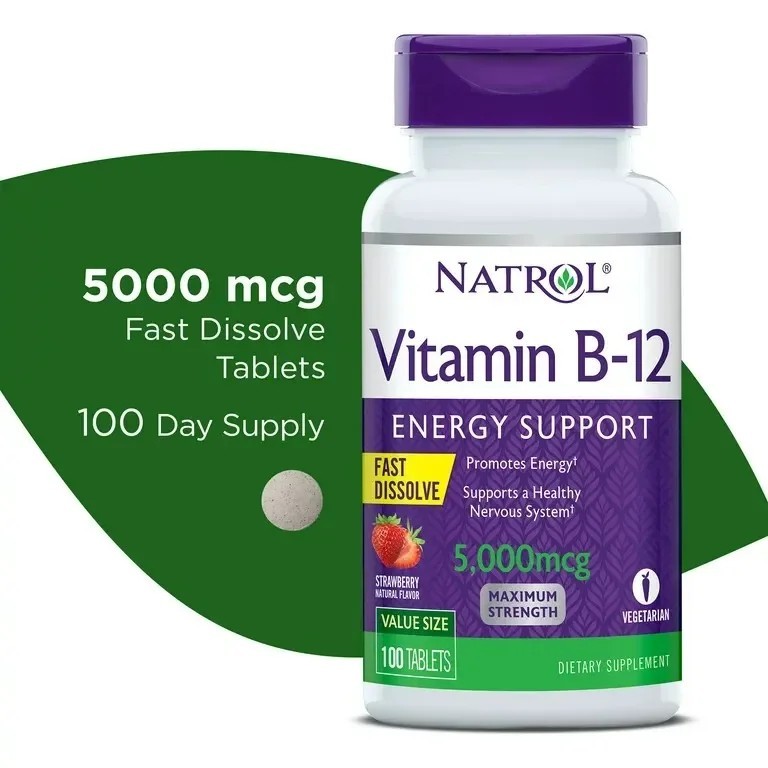 exp:10/25vitamin B-12 Strawberry Flavor Fast Dissolve 5000 mcg 100 ...