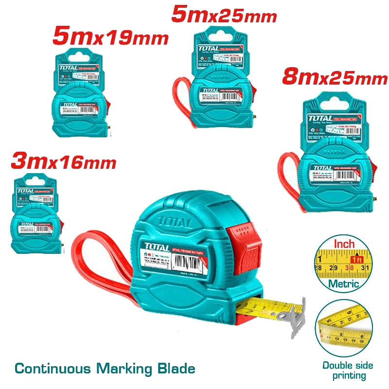 TOTAL Tape Measure 3m/5m/8m Super Select Model TMT34316/TMT34519 ...
