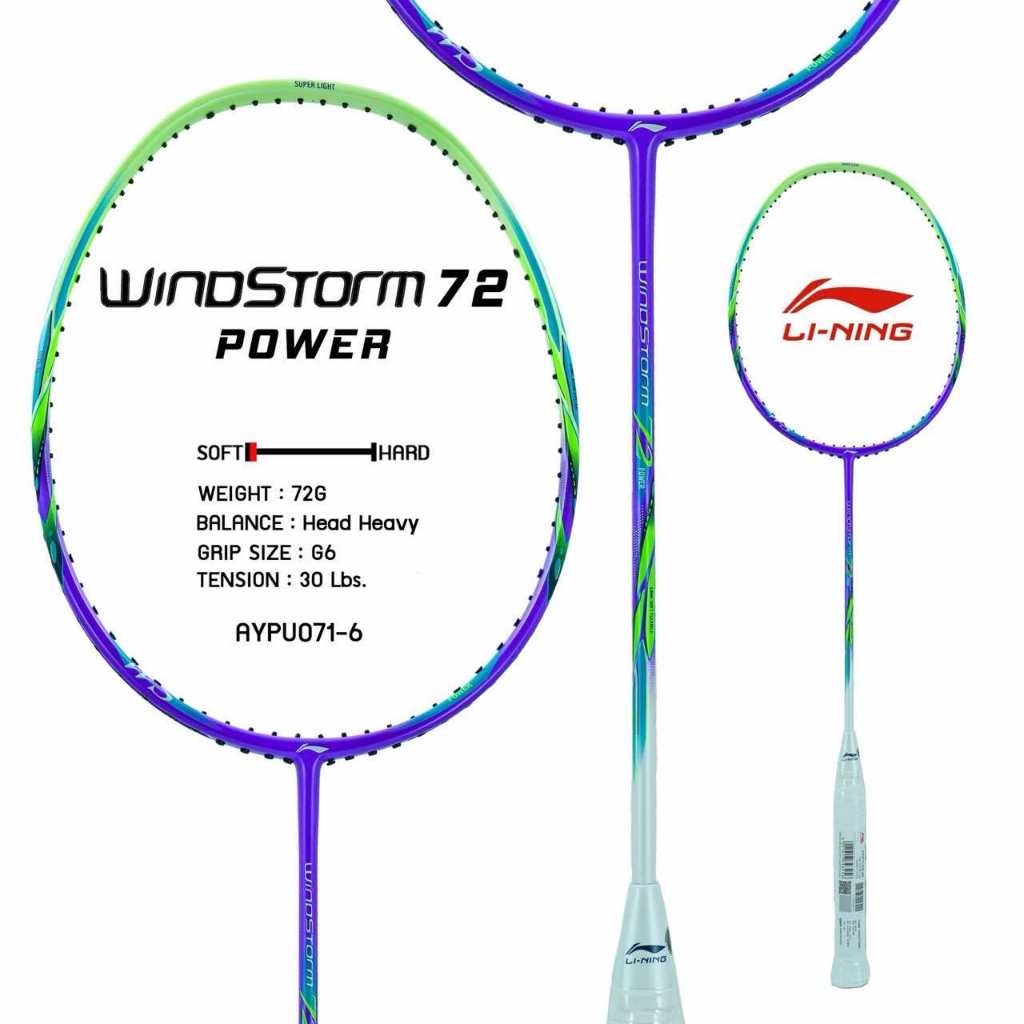 Li Ning WindStorm 72 S (6U) Badminton Racket Carbon Fiber Blue Pink ...