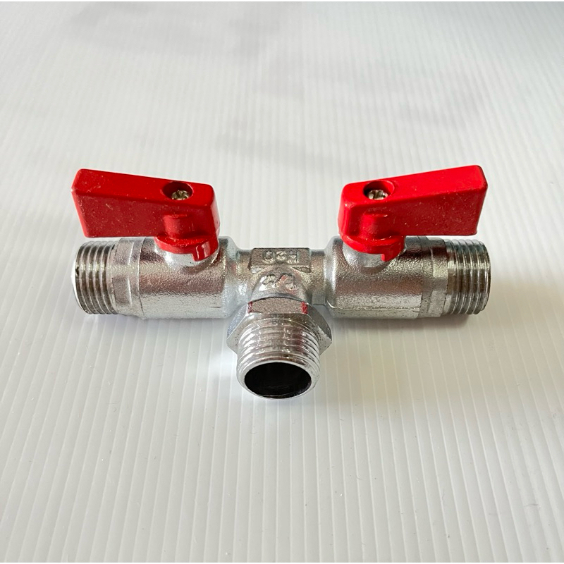 Three-Way Valve 2 Twisted Yee H2O Faucet 2 Water Mini 3-Way Ball Inlet ...