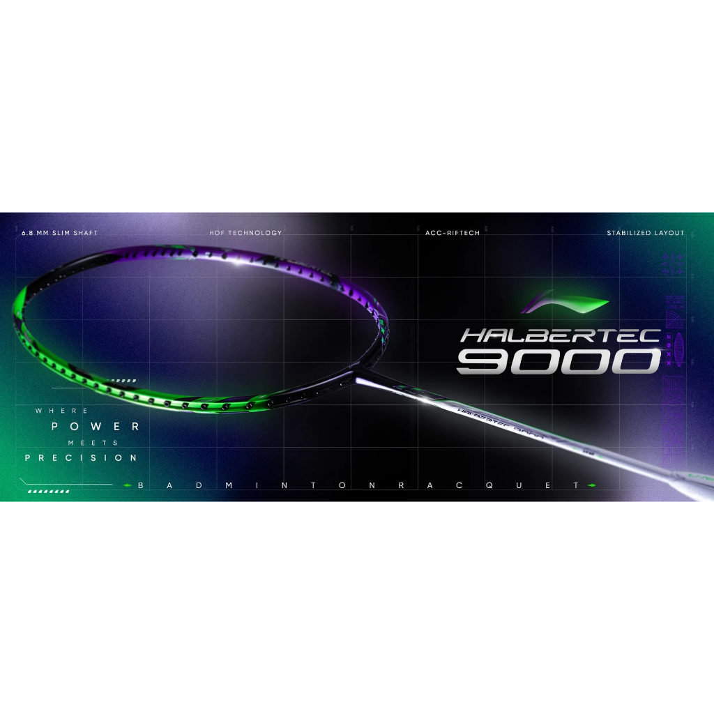 LI-NING HALBERTEC 9000 Badminton Racket Free String Wrap Envelope ...