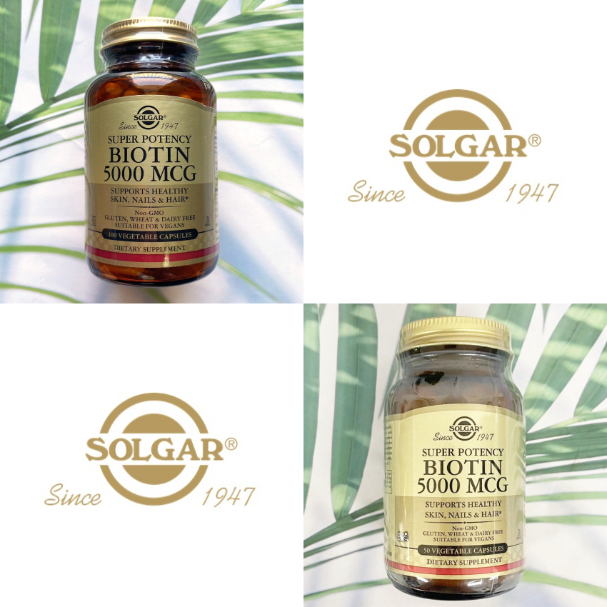 Biotin B 7 Super Potency 5 000 mcg 50 or 100 Vegetable Capsules (Solgar ...