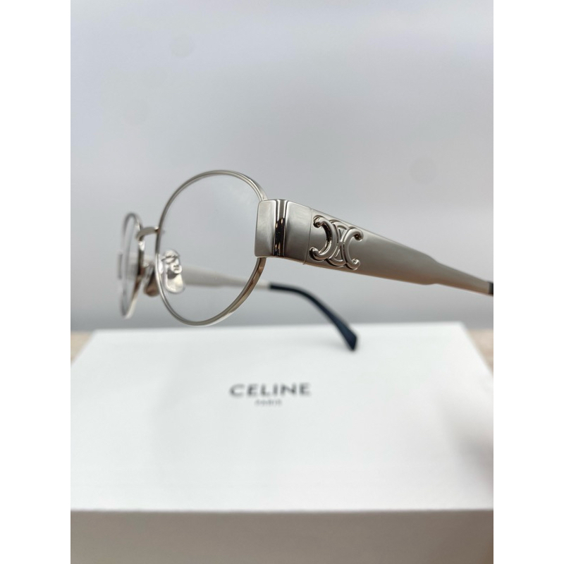 CELINE TRIOMPHE METAL glasses % Frame Model CL50140U Silver Color ...