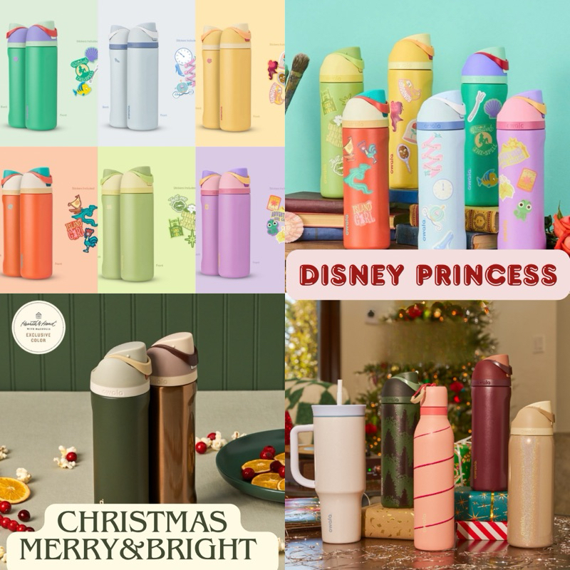 2.2 To 2280.- Owala Disney Princess/Snow globe Holiday Magic Copper ...