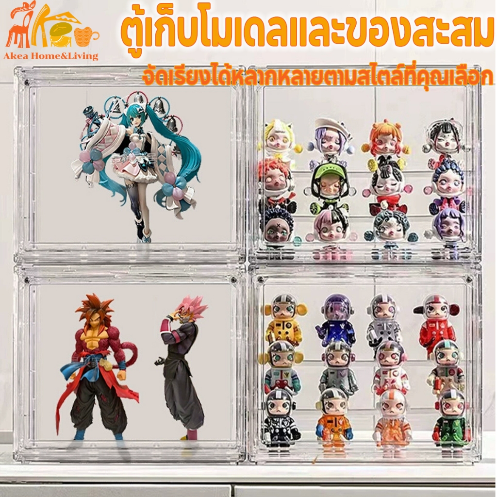 Doll Showcase Box Labubu Figure Model Cabinet 3-Tier Collectibles Clear ...