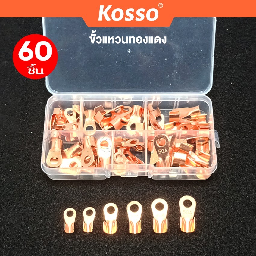 KOSSO Set 60pcs Copper Ring Terminal+Electrical Box Pulling Wire ...