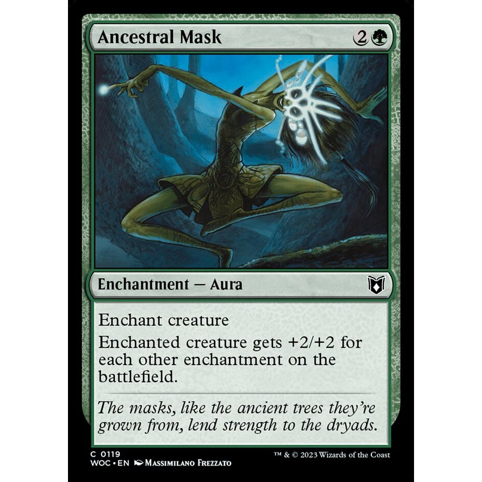 Ancestral Mask WOC Wilds of Eldraine Commander Card Magic the Gathering ...