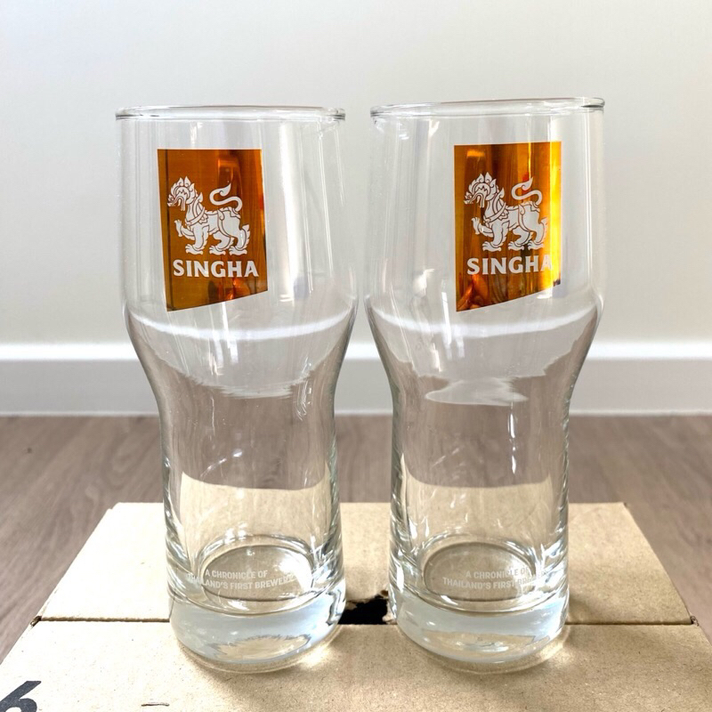 SINGHA Glass (Sold Separately) Skies Beer Of Thong Size 360ml. Clear ...