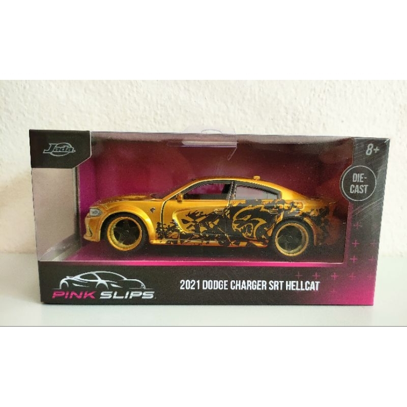 Car Model DODGE CHARGER SRT HELLCAT 2021 Gold Color Jada Brand Scale 1: ...