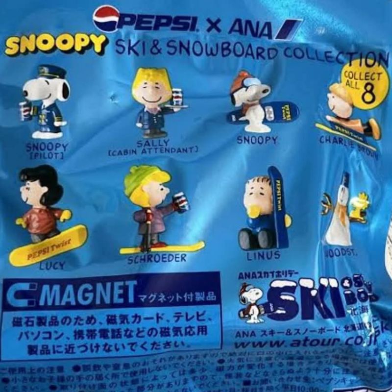 Snoopy Magnets Peanuts Pepsi Collectible And Snowboard From Japan ...