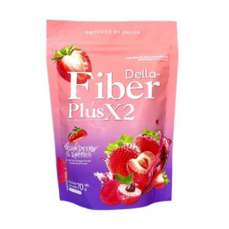 Della Fiber Plus X2 Strawberry And Lychee Flavour (1 Pack Contains 7 ...