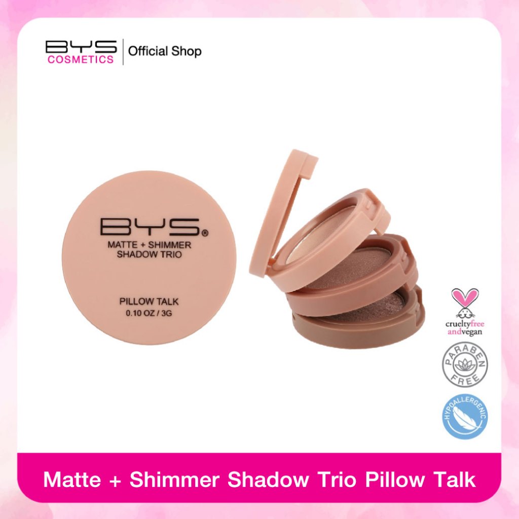 BYS Cosmetics Matte + Shimmer Shadow Trio (Pillow Talk)-3 Shades ...