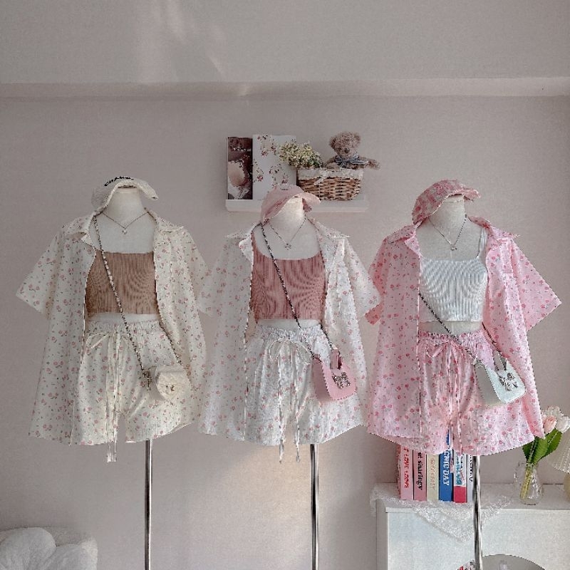 Pastel Luke Summer Trim Songkran Flower Pattern Set | Shopee Malaysia