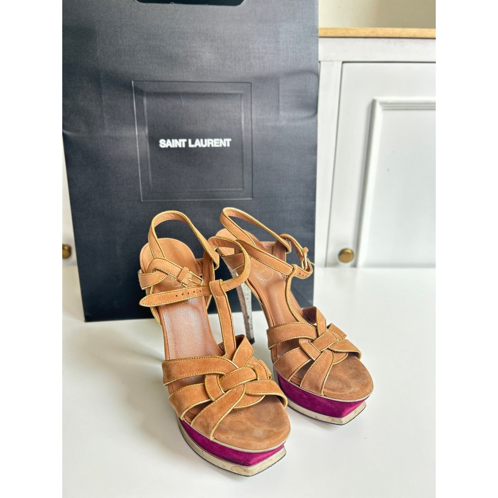 YSL Tribute Platform Sandals Iconic Runway Size 36 1⁄2 | Shopee Malaysia