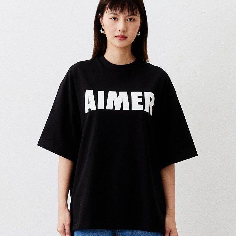 AIMER-Logo T-shirt in Black | Shopee Malaysia