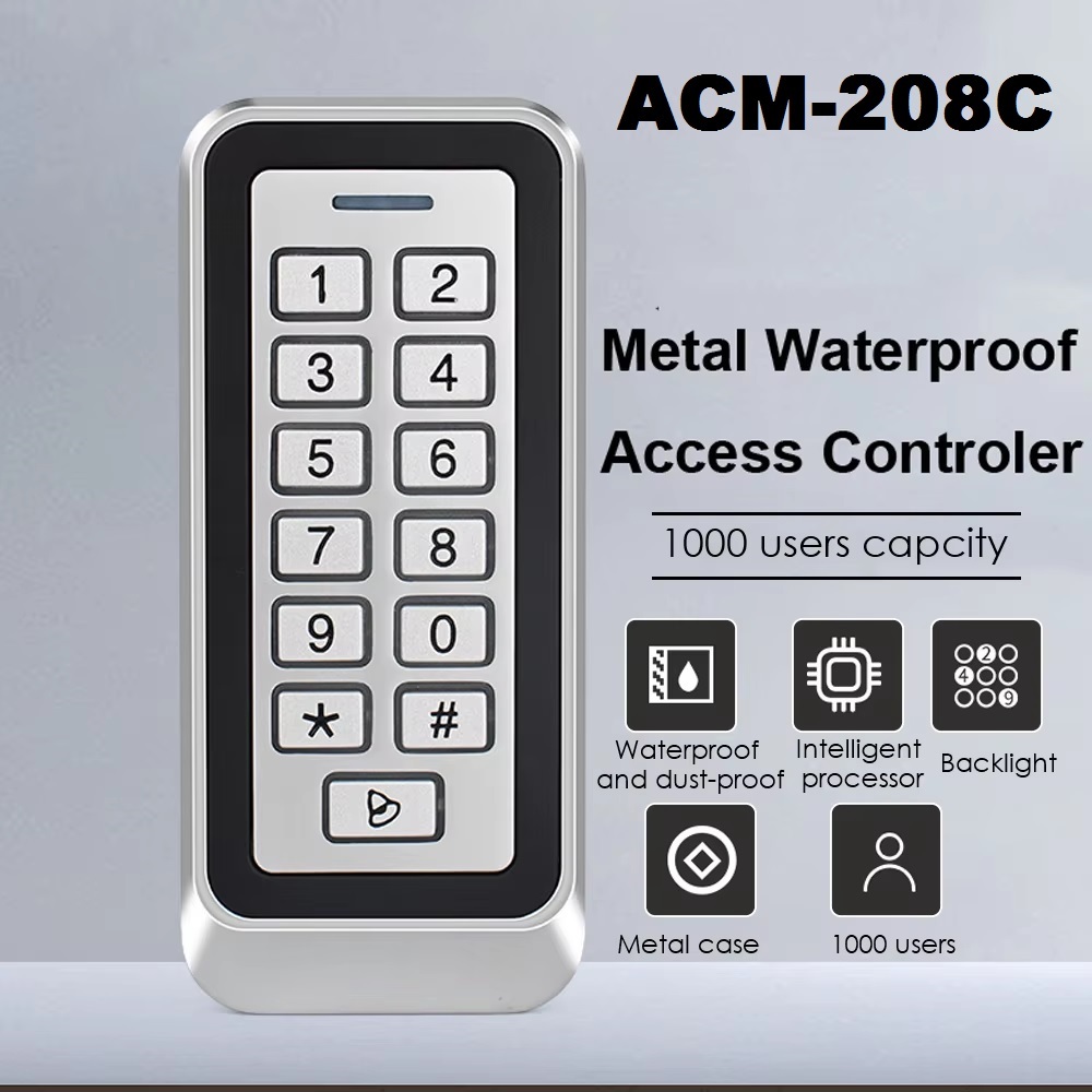 IP67 Waterproof Backlight RFID Metal Door Access Control Reader Keypad 1000 Users 125KHz EM Card ...