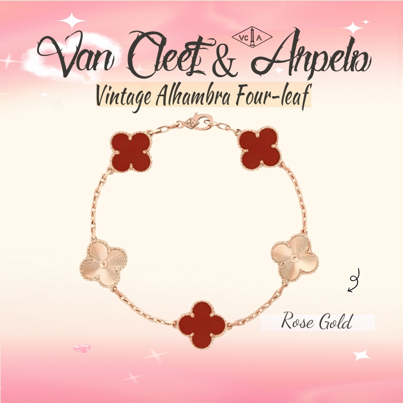 1 VAN CLEEF& ARPELS Vintage Alhambra Four-leaf clover Bracelet | Shopee ...