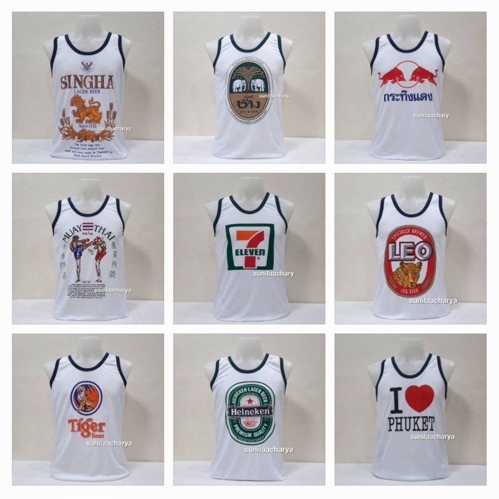 Men's Tank Top Chang Singha RedBull Muay Thai Pattern | Shopee Malaysia
