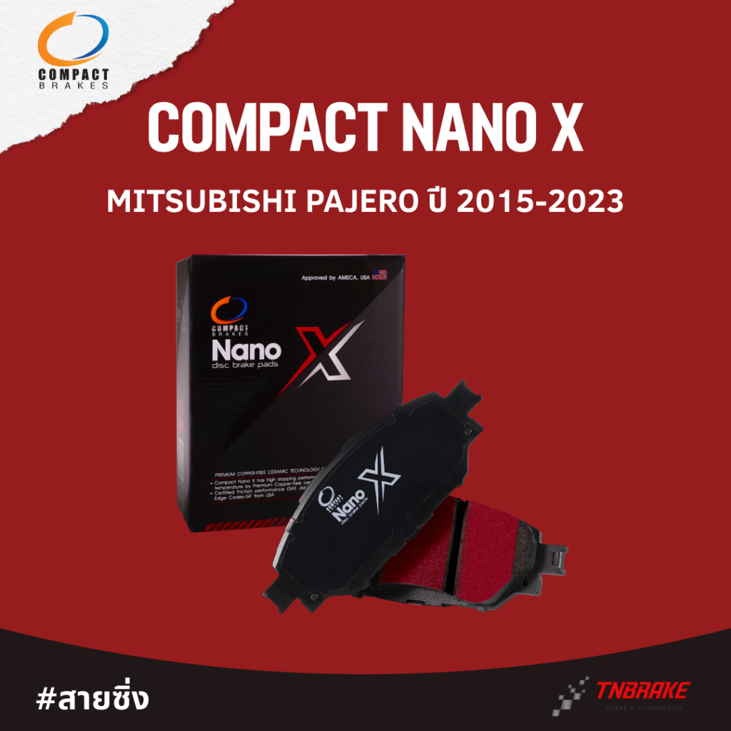 COMPACT NANOX Front-Rear Brake Pads MITSUBISHI PAJERO Year 2015-2023 ...