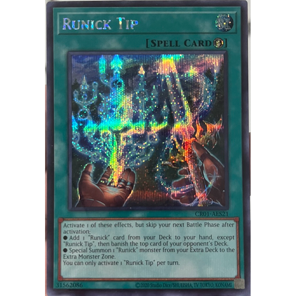 Yugioh Asia-Eng [CR01-AES21] Runick Tip (Secret Rare) Authentic ...