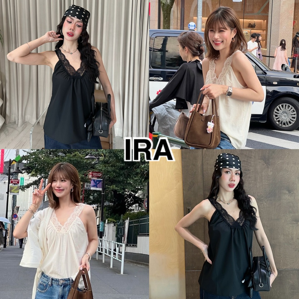 BY IRA Women's Vest/Tank Top Plain Color Lace Decoration Satin Fabric ...