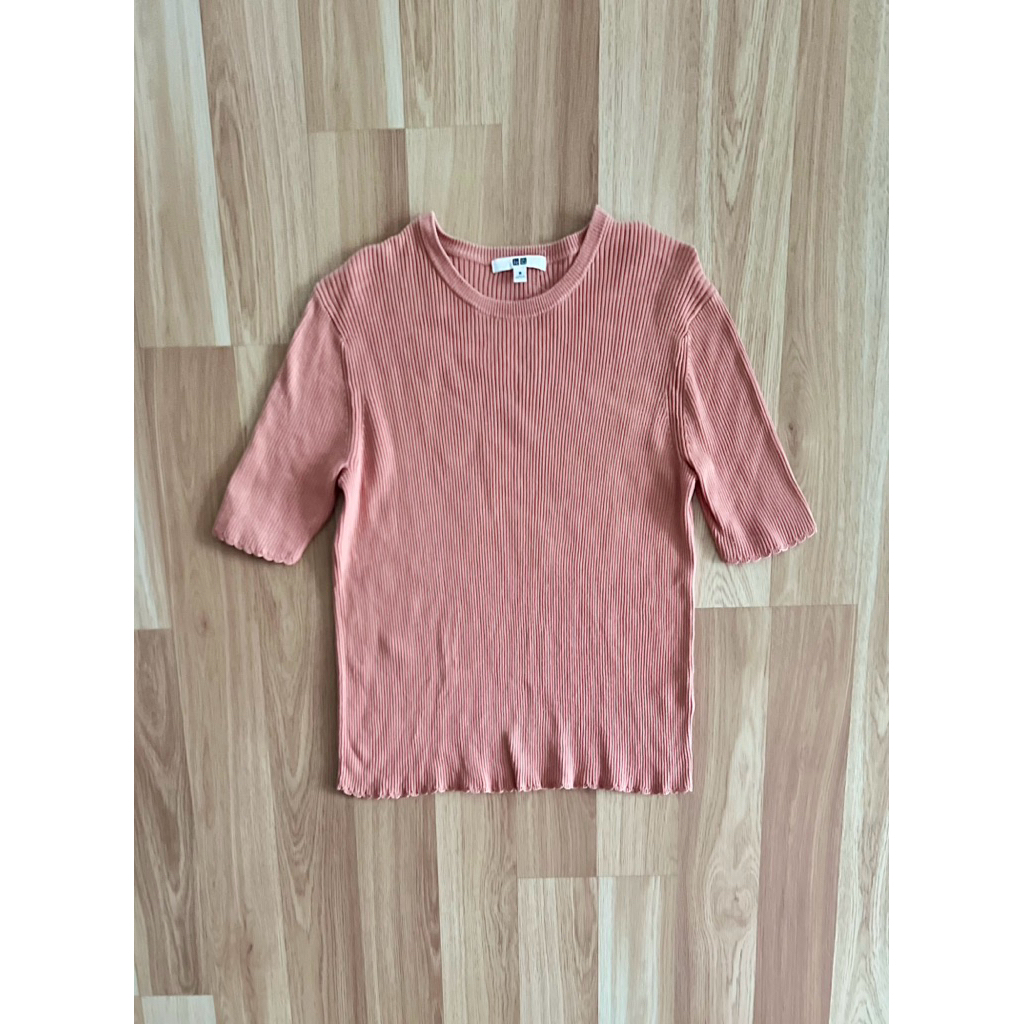 uniqlo knit Top Peach Silk | Shopee Malaysia