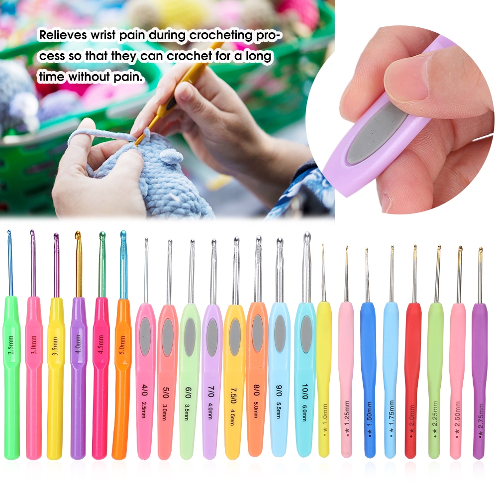 Set Of 22 Crochet Needles Aluminum Needle Handmade DIY For Knitting ...