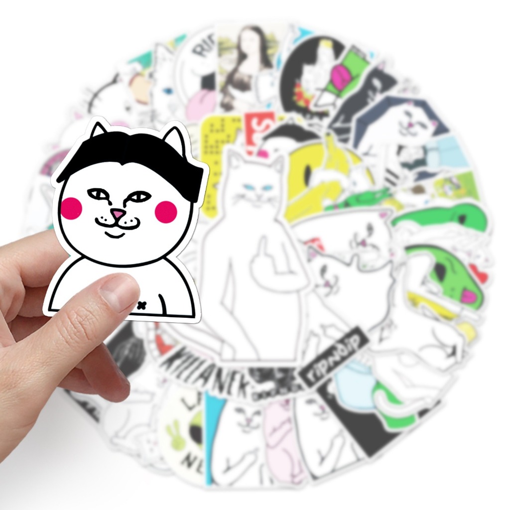 New RipNDip sticker 50Pcs- Bad Cats 50Pcs/Set DIY Fashion Luggage ...