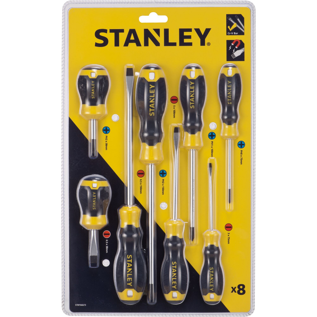 STANLEY Model STMT66673 Screwdriver Set 8 Pcs STMT66673 | Shopee Malaysia