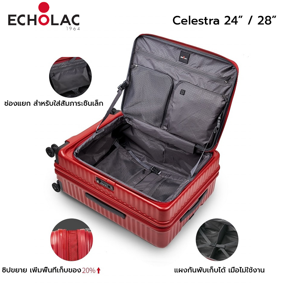 Echolac Chanel-Style Front Open Luggage (Celstra PC183FA): Blue | Shopee Malaysia