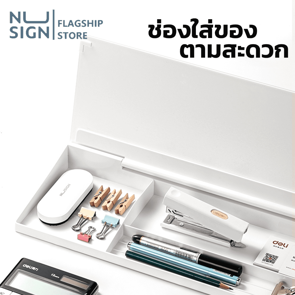 Nusign Whiteboard Desktop Glass With Storage Compartment Organize Your ...