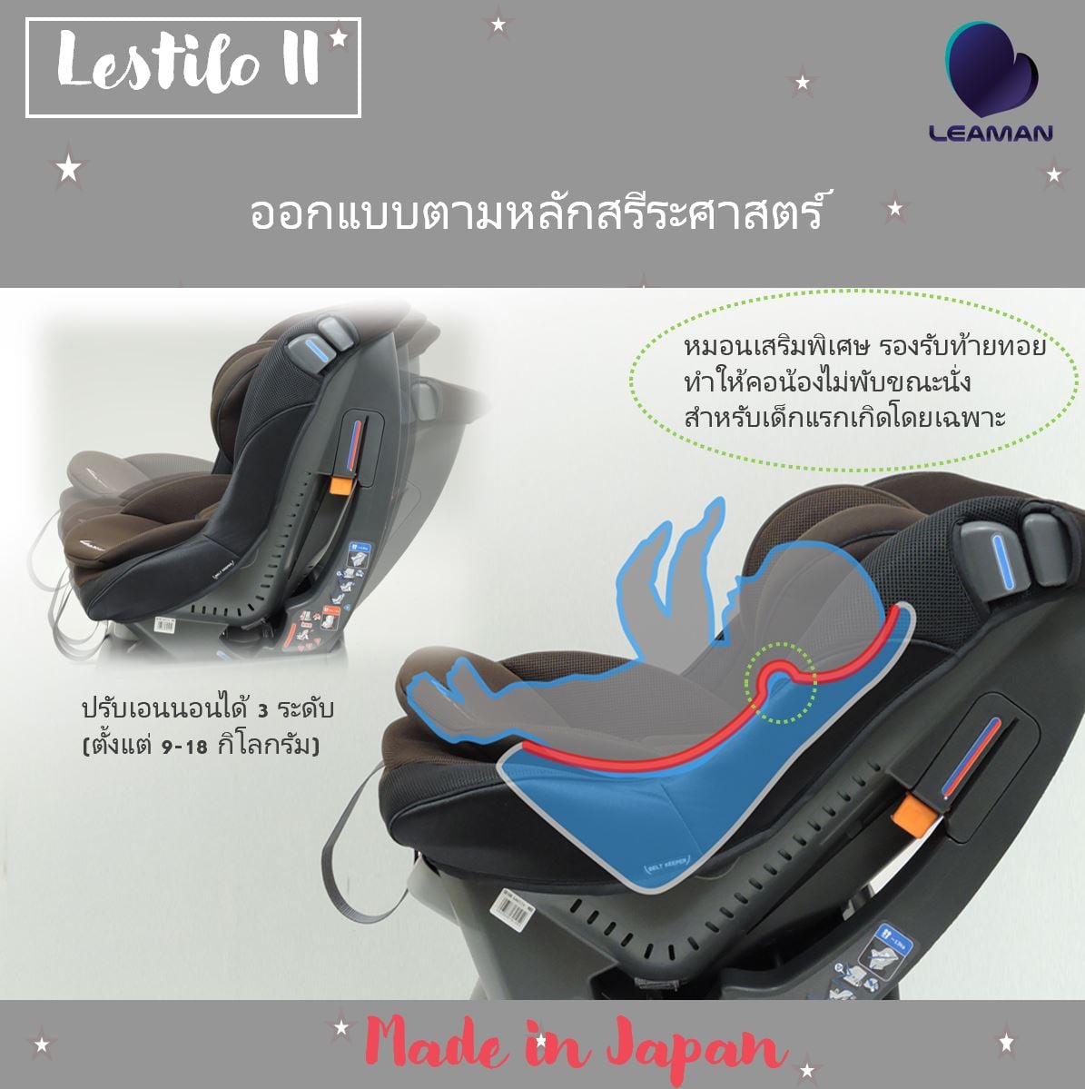 Leaman Model Lestilo II Japan Imported Car Seat (Mad in Japan) | Shopee ...