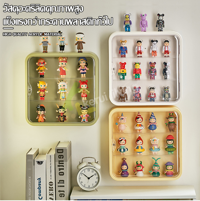 RYBACK Clear Acrylic Box Display Model Storage Art Toy Shelf popmart ...