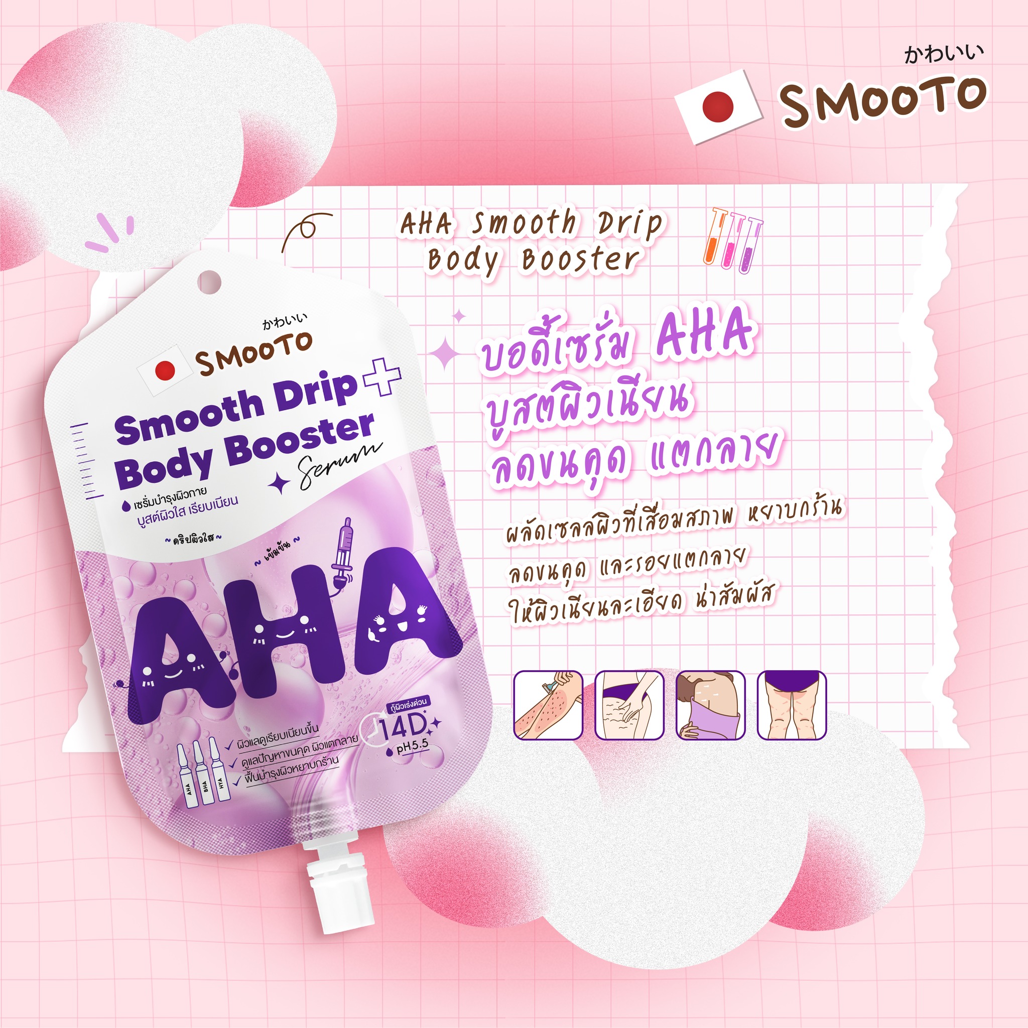 SMOOTO Official Smoothto Aha Smooth Body Booster Serum SMT142/Box ...