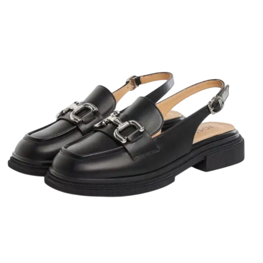 Women's Square Toe Low-Heeled Shoes Black-JOSINY | Shopee Malaysia