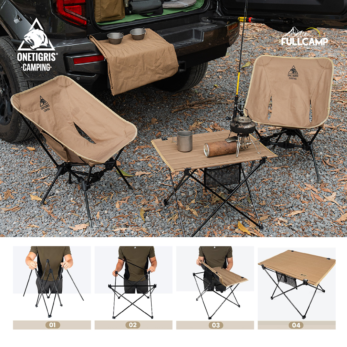 OneTigris Campmate Camping Table 08 Portable Lightweight Small | Shopee ...