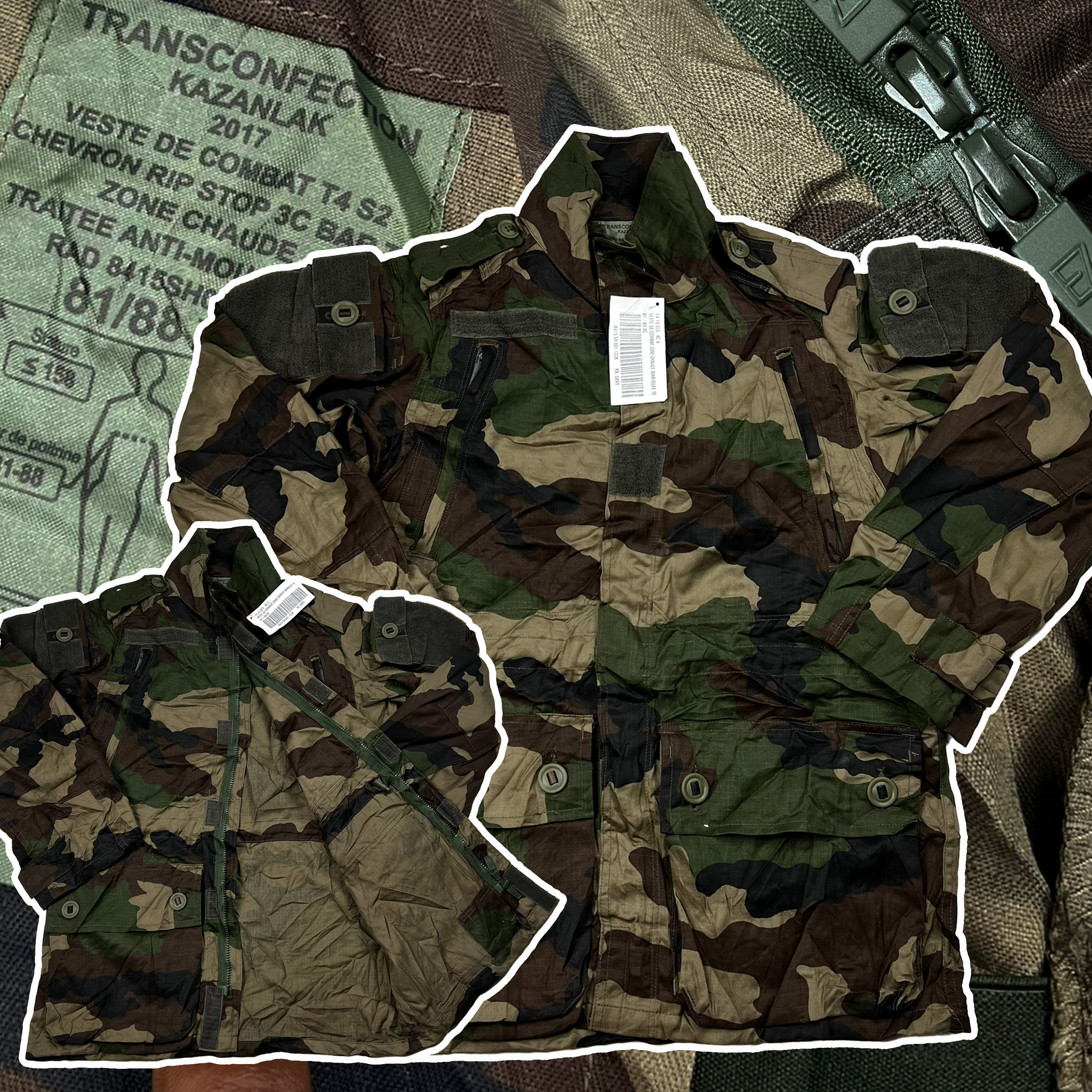 Hiking jacket Vintage French military Genuine Smock CCE camo combat ...