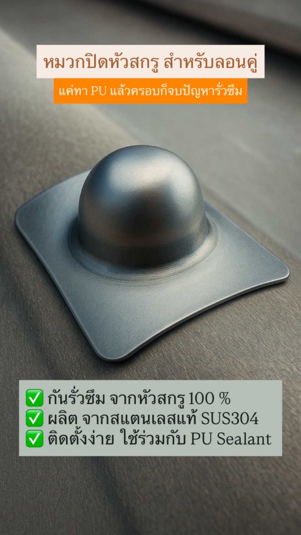 Screw Head Cap For Double Corrugated Roof SUS304 Leak Proof Waterproof ...