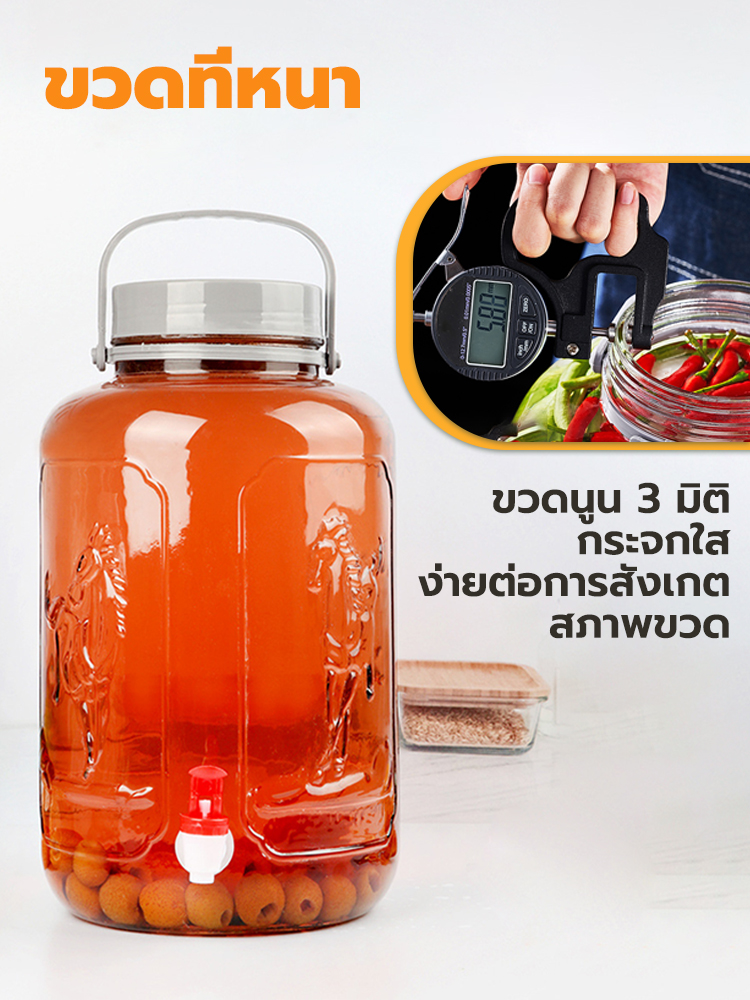 Glass Jar Loaded Plum Decanter Jar Have Handle 5L/8L Good Seal Smooth ...