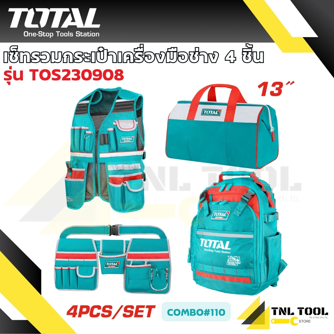 Set Of 4 Tool Bag Included/TOTAL Tools (TOS230908) COMBO 110 | Shopee ...