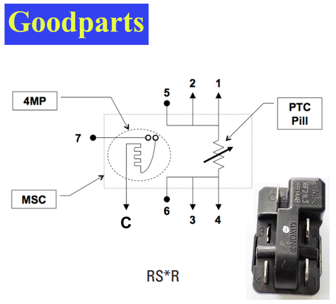 KLIXON Starter Relay+Overload MSC 36F21L3 22 Ohm For RSIR Or RSCR ...