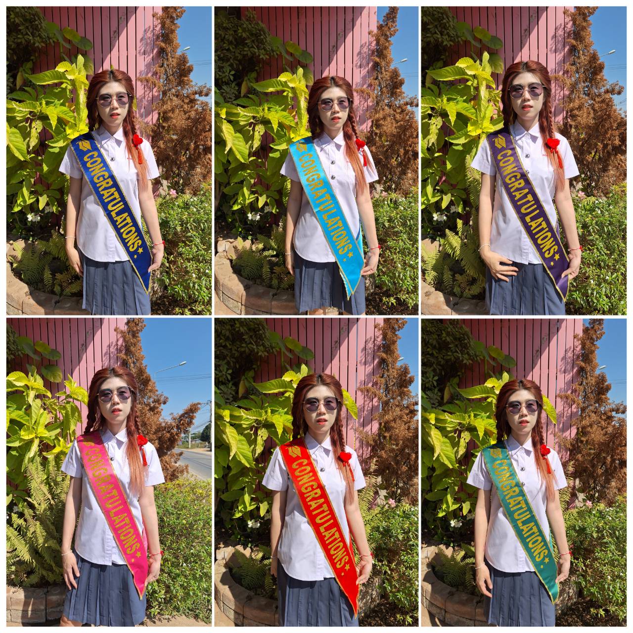 Graduation Sash Gift Screen congratulations Gold Rim Model Brooch ...