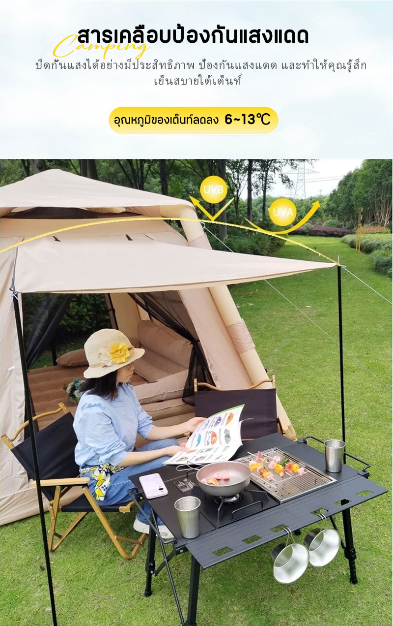 Inflatable Camping Tent 5-8 Person Foldable Good Ventilation Rainproof ...