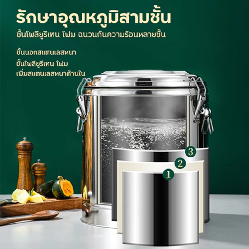Extra Thick Stainless Steel Water Bucket Can Hold Both Heat And Cold. 3 ...