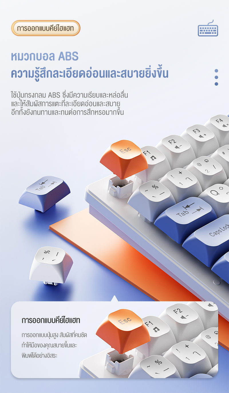 ASTON Thai Language Keyboard Wired Gaming 101 Keys PC Set Windows/IOS ...