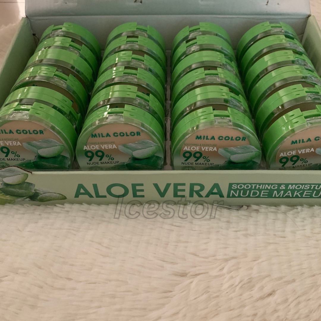 MC5091 MILA COLOR POWDER CAKE ALOE Vera 2-Ply Puff Fine Texture Easy To ...