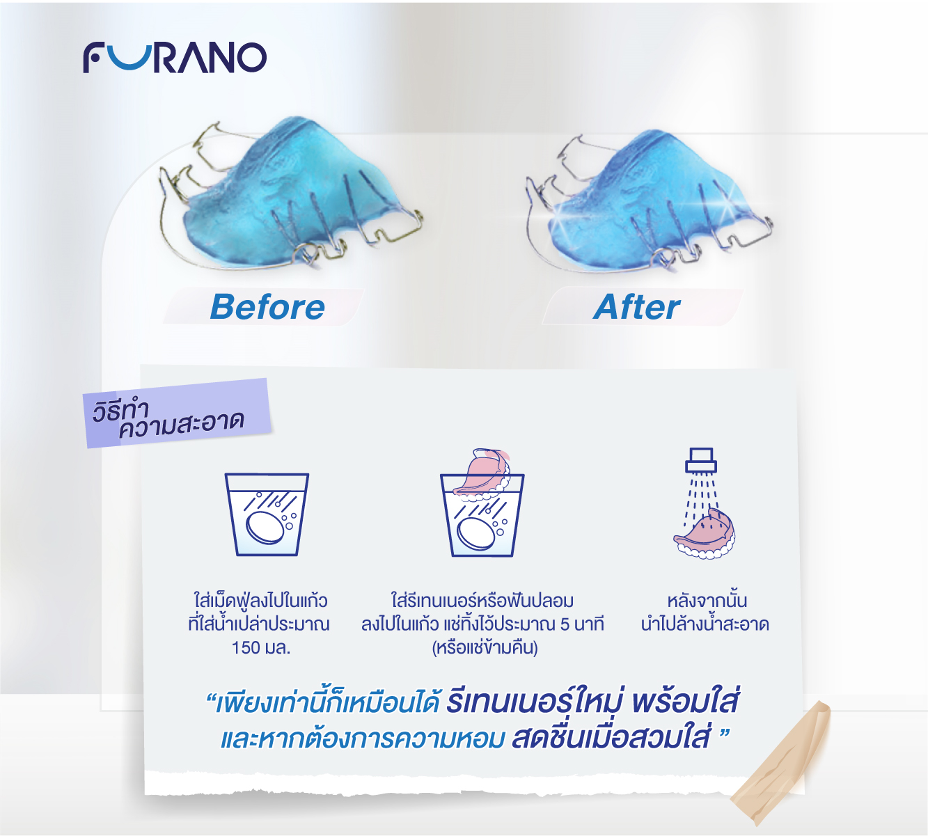 Furano Effervescent Tablets Cleaning Retainer And Denture (4 BOX) Shell ...