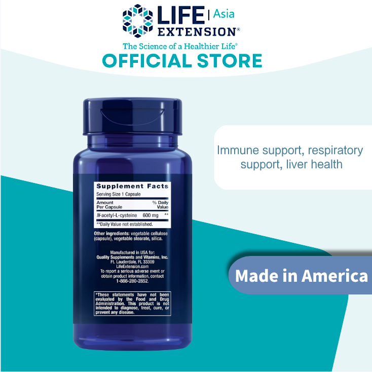 Life Extension N-Acetyl-L-Cysteine 600 mg/60 Capsules | Shopee Malaysia