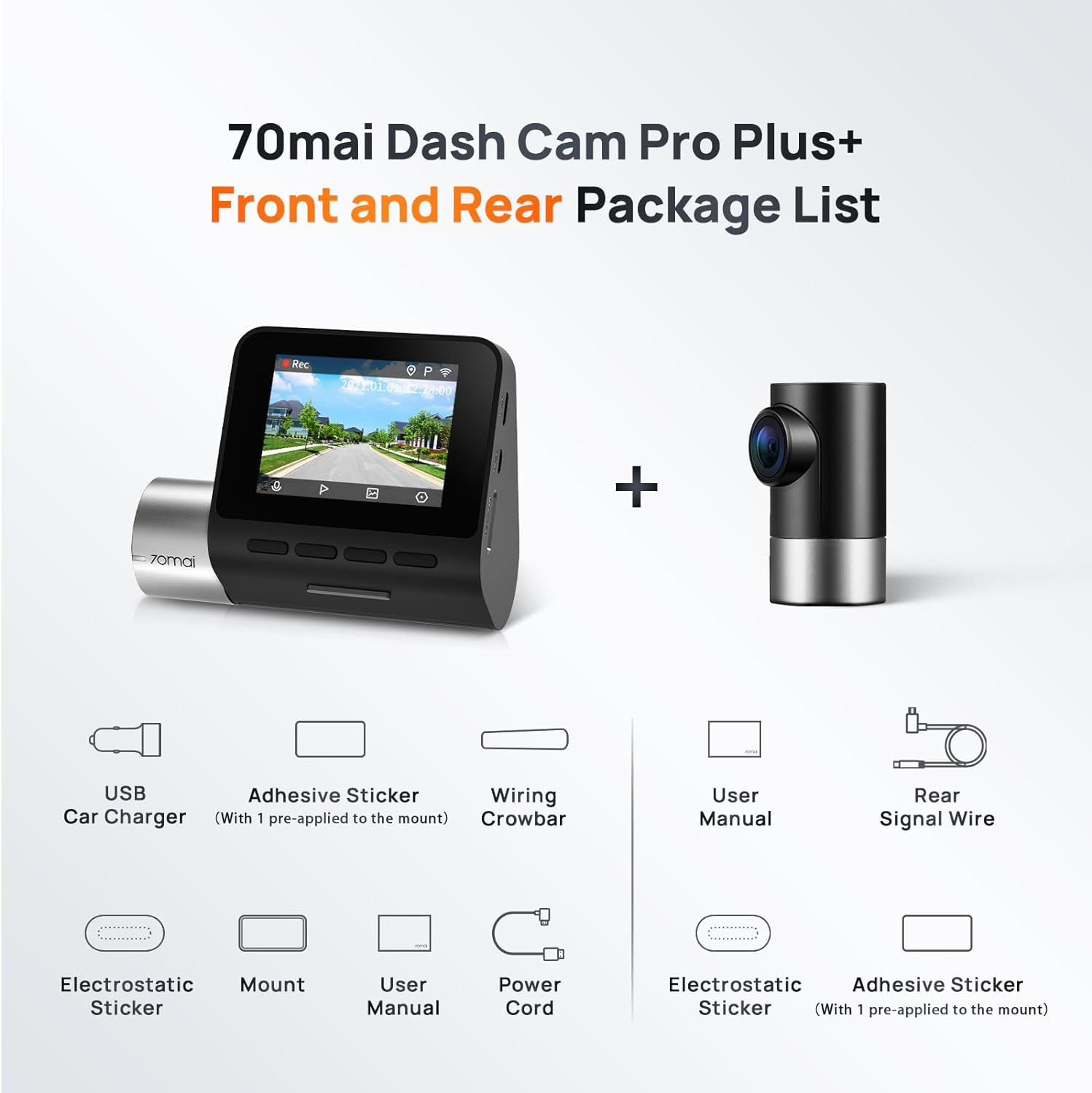 Car Camera 70mai A500 Pro Plus + 2.7K Ultra HD Has GPS ADAS System And ...