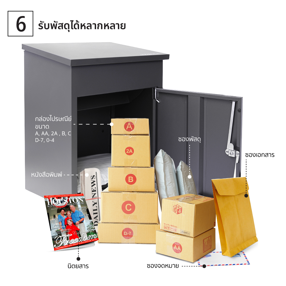 Parcel Cabinet Mailbox Large Postal MOUNTAIN Dark Grey Model 539-Grey ...